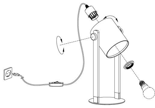 Eglo 43428 - Stolní lampa HORNWOOD 1 1xE27/28W/230V