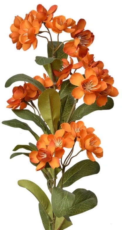 Umělá květina oranžová plumérie - 70 cm