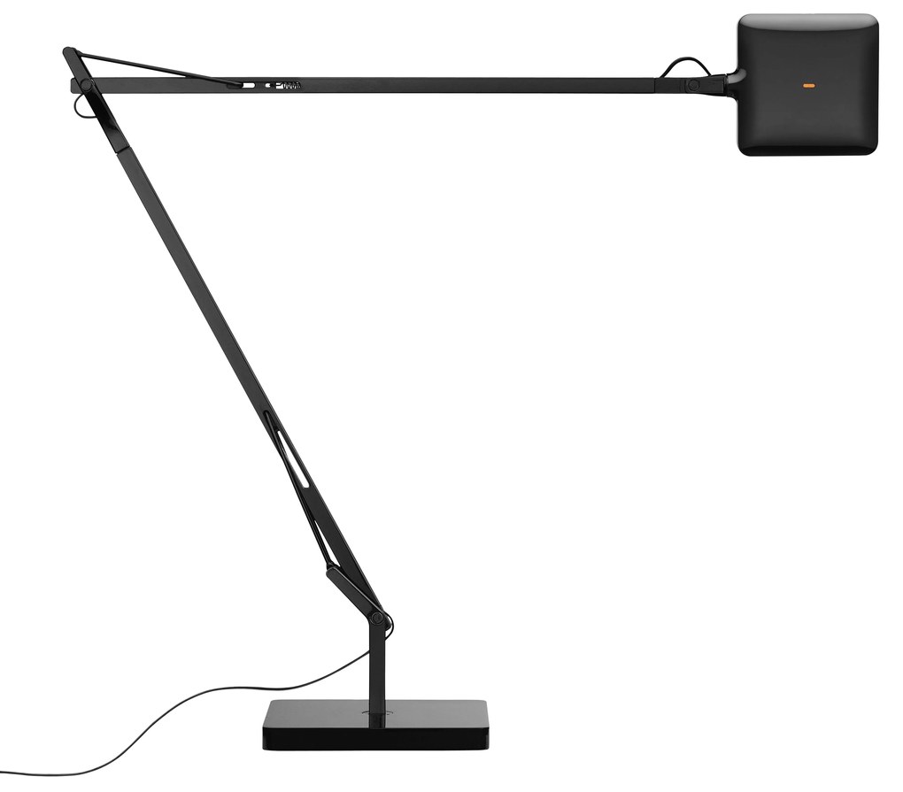 Flos Kelvin LED, černá stolní lampa na pracovní stůl, 8W LED 3000K, 48+58cm