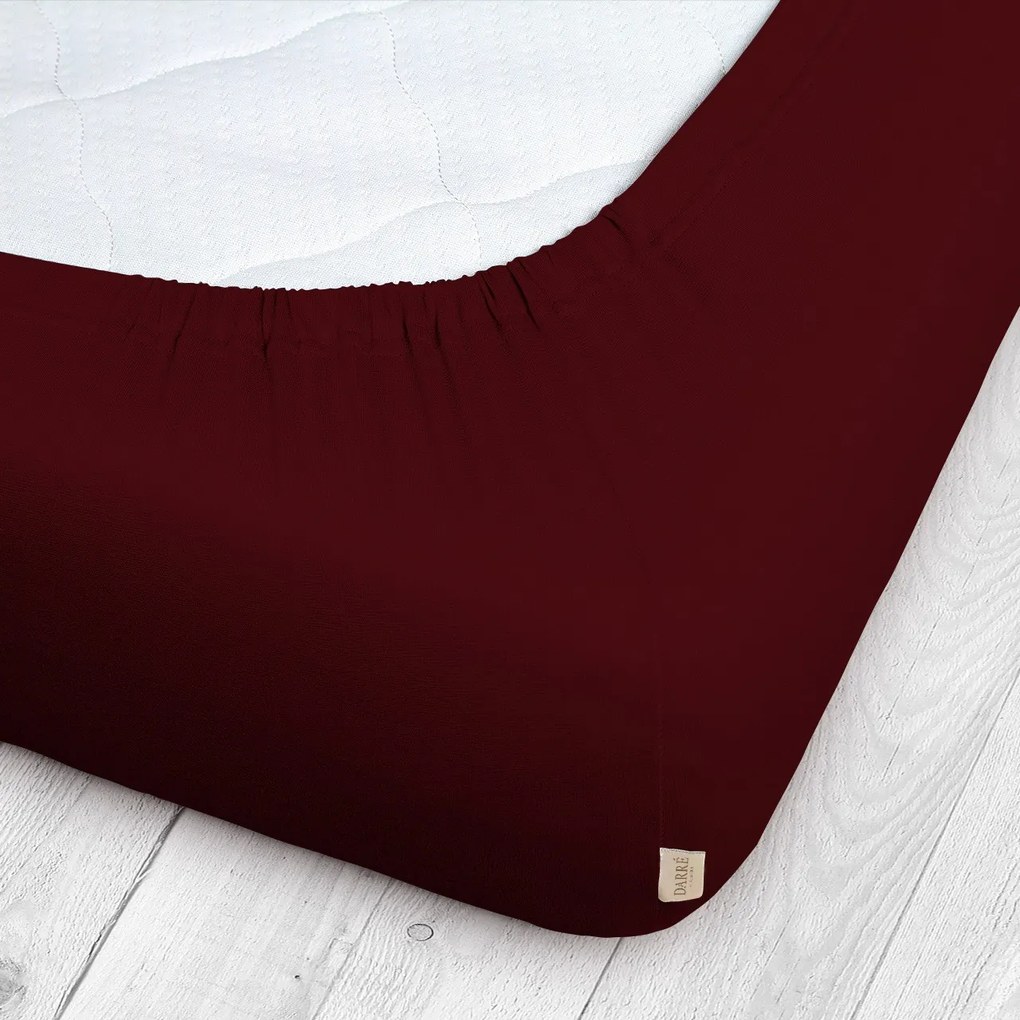 Jersey prostěradlo vínové na výšku matrace do 20 cm Velikost: 60 x 120