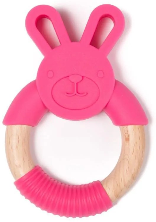 Bo Jungle kousátko B-Teether Animal wood pink Rabbit