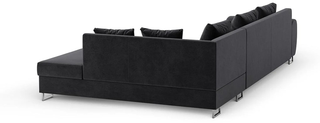 KOOKO HOME Rohová rozkládací sametová pohovka s úložným prostorem Adagio XL pravý roh