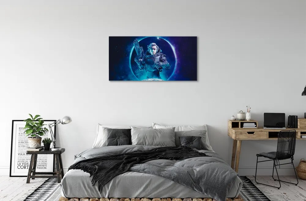 Obrazy na plátně Space žena moon 120x60 cm