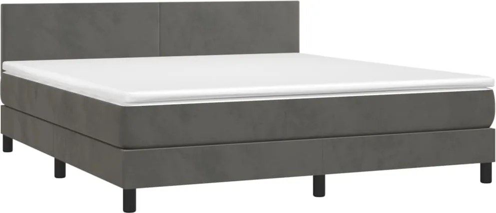 Box spring postel s matrací tmavě šedá 160x200 cm samet 3141192