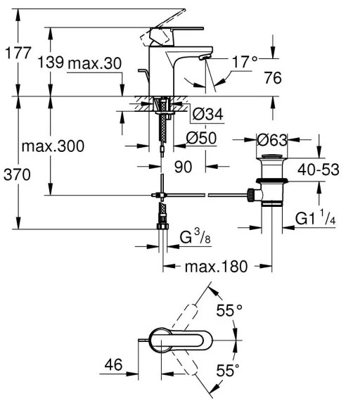 GROHE 32883000 - Umyvadlová baterie GET velikost S lesklý chrom