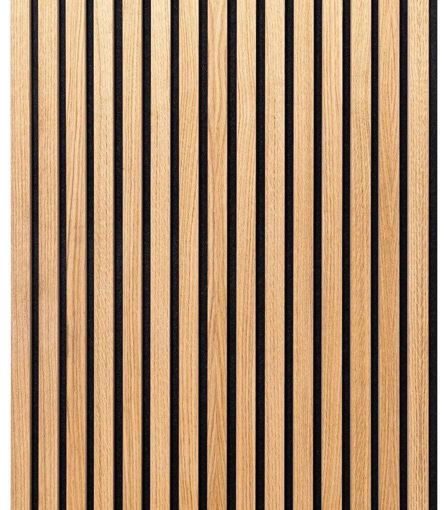 Dekorační obkladový SLAT panel akustic 27-14 Dub Olej MDF černá 280cm x 60cm