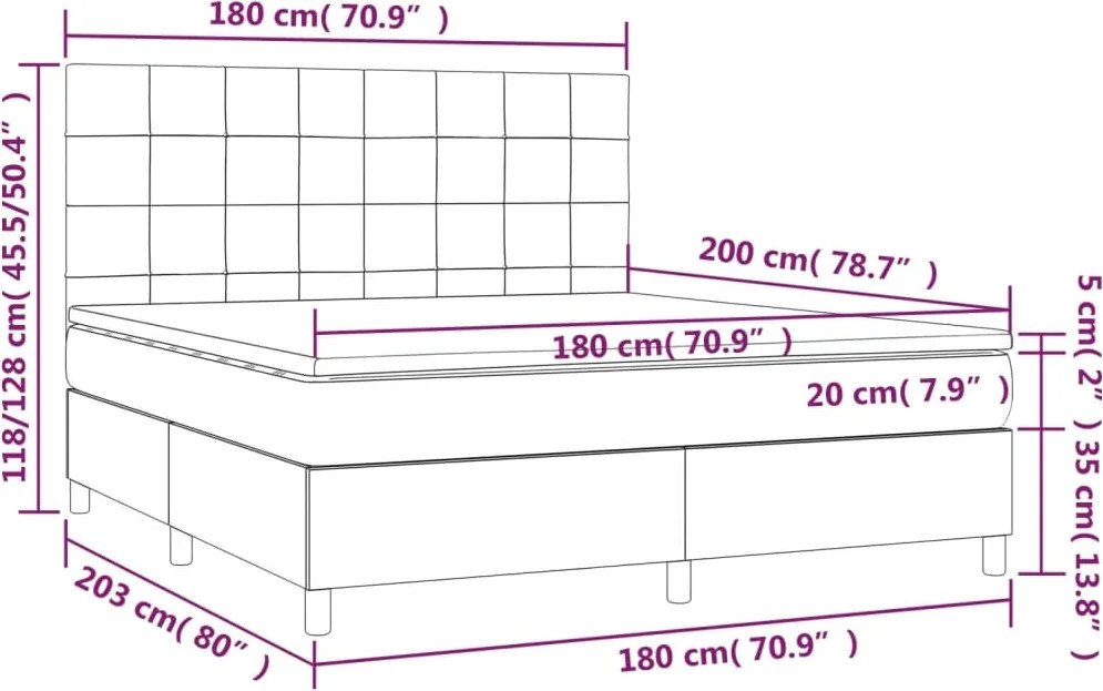 Box spring postel s matrací krémová 180x200 cm textil 3141798