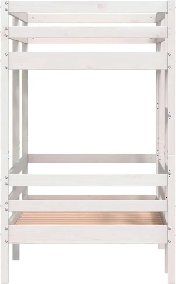 Patrová postel bílá 80 x 200 cm masivní borové dřevo 3284216