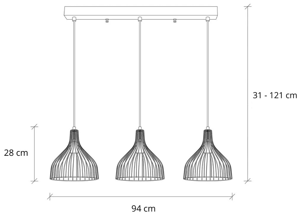 Závěsný lustr Cafu II černý