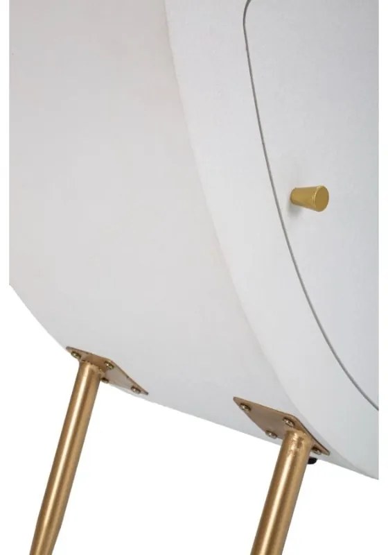 Designový noční stolek Raghnall 60 cm bílý