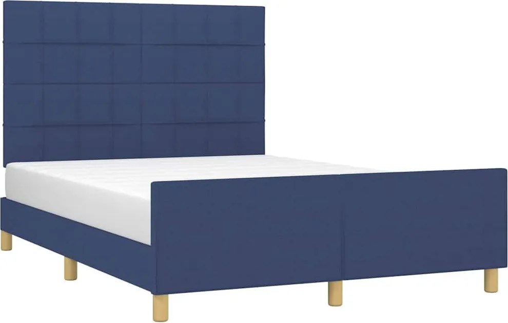 Rám postele bez matrace modrý 140 x 200 cm textil 3125063