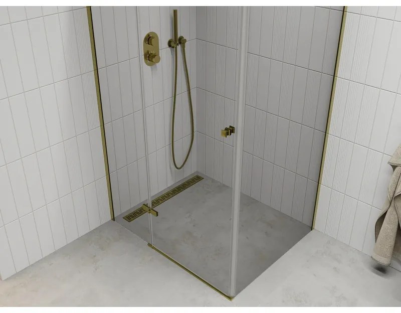 Mexen Roma sprchový kout 70x80cm, 6mm sklo, zlatý profil-čiré sklo, 854-070-080-50-00