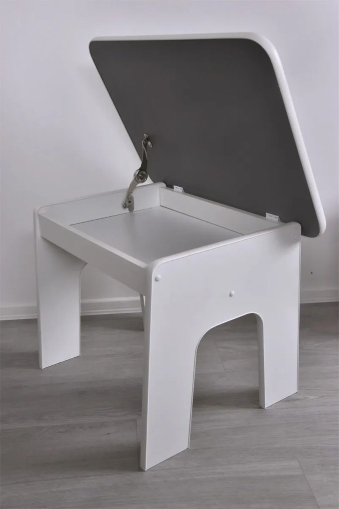 Vingo Dětský otevírací stolek s přihrádkou - šedý