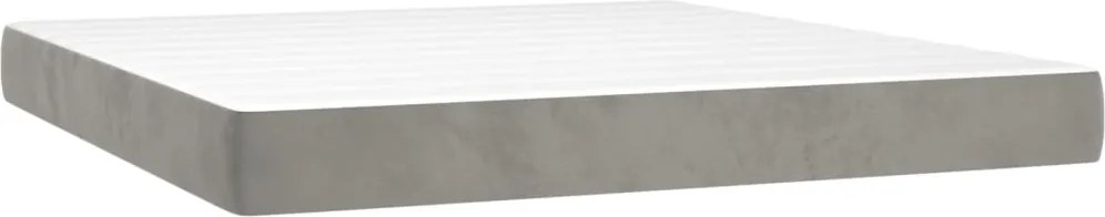 Box spring postel s matrací a LED světle šedá 160x200 cm samet 3139751