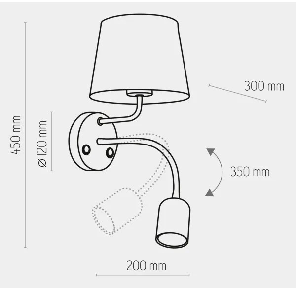 Nástěnná lampa MAJA 1xE27/15W/230V + 1xGU10/10W/230V černá