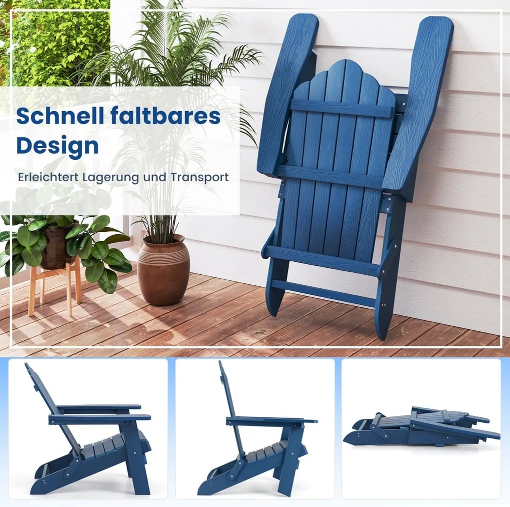 Costway Sada 2 židlí Adirondack skládací židle Adirondack odolná