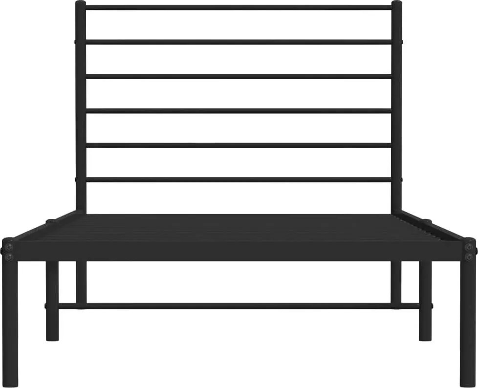 vidaXL Kovový rám postele s čelem 90 x 200 cm [352312] Barva: Bílá