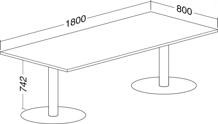 Jednací stůl ProOffice 180 x 80 cm, divoká hruška