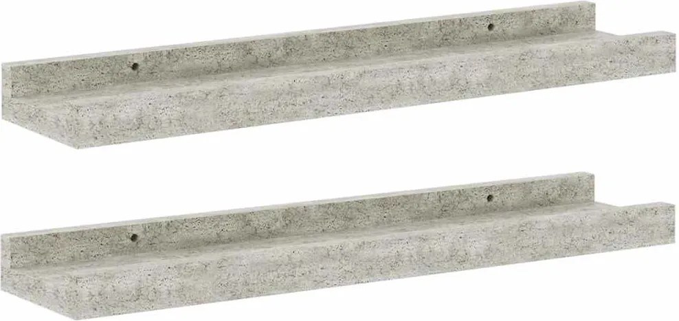 Nástěnné police 2 ks betonově šedé 40 x 9 x 3 cm 326699