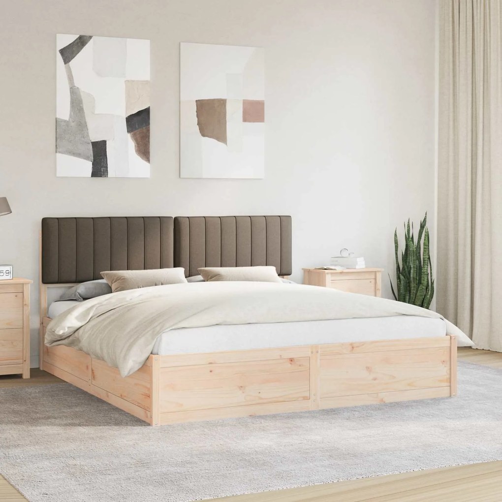 Rám postele s čalouněným čelem s čelo Taupe 180 x 200 cm 3398217