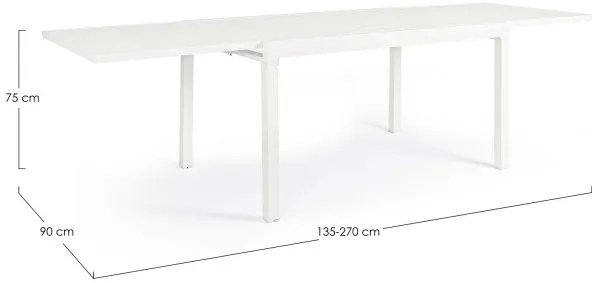 BIZZOTTO Rozkládací zahradní stůl PELAGIUS 135x90 cm bílý