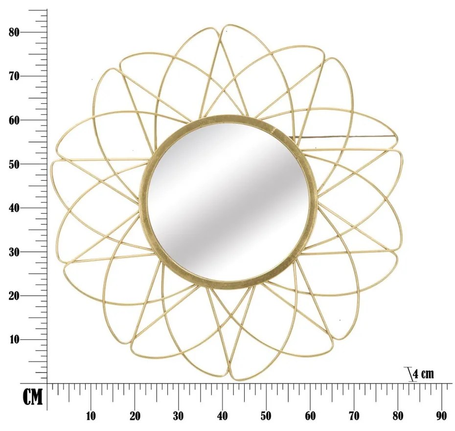 Nástěnné zrcadlo ve zlaté barvě Mauro Ferretti Amelie, ⌀ 81,5 cm
