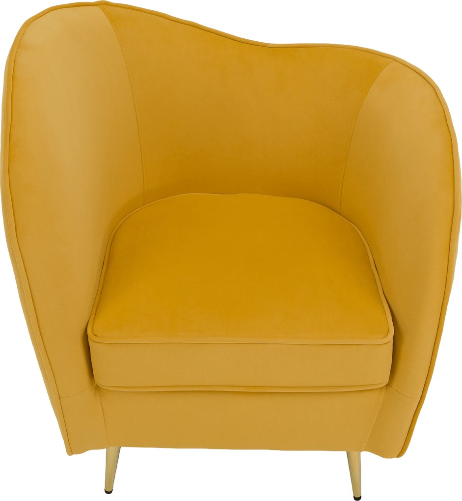 Designové křeslo, žlutá Velvet látka/gold chrom zlatá, EZIO