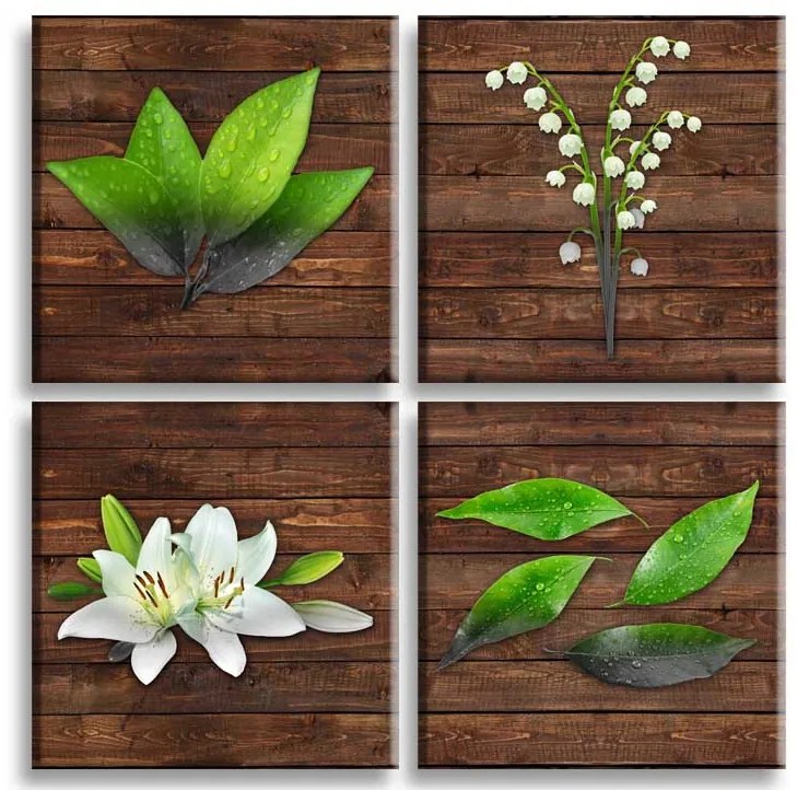 Malvis ® Obraz květiny na dřevě Velikost: 80x80 cm