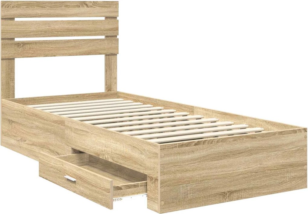 Rám postele se zásuvkou Sonoma dub 90 x 190 cm Kompozitní dřevo 3411693
