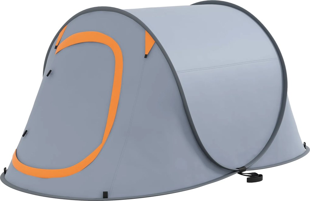 Pop-Up Stan Outsunny pro 2-3 osoby, přenosný, skládací, vodotěsný s oknem a dveřmi 245x148x105 cm Šedý | Aosom