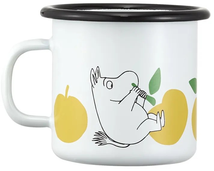 Hrnek Moomin Joyful Apples 0,25l, smalt / bílo-žlutý