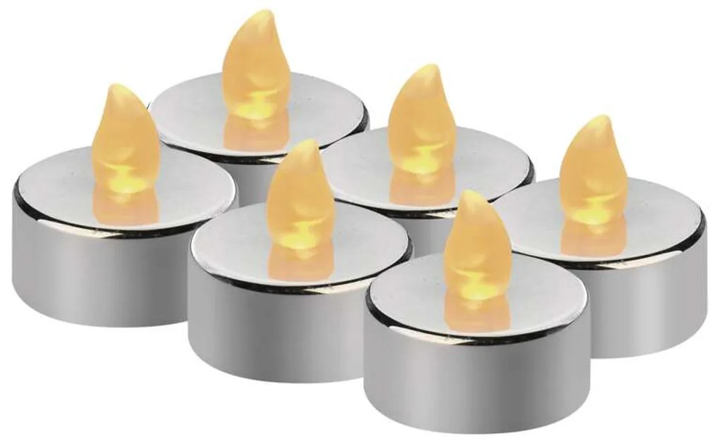 EMOS LED čajové svíčky stříbrné 6ks