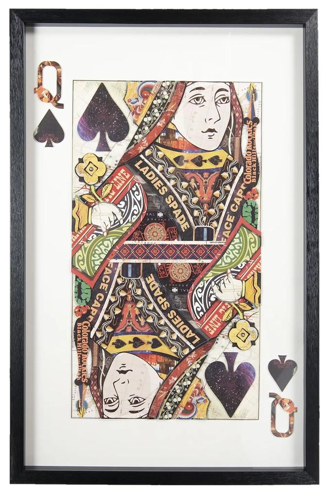 Obraz Hrací karta piková královna - 60*4*90 cm