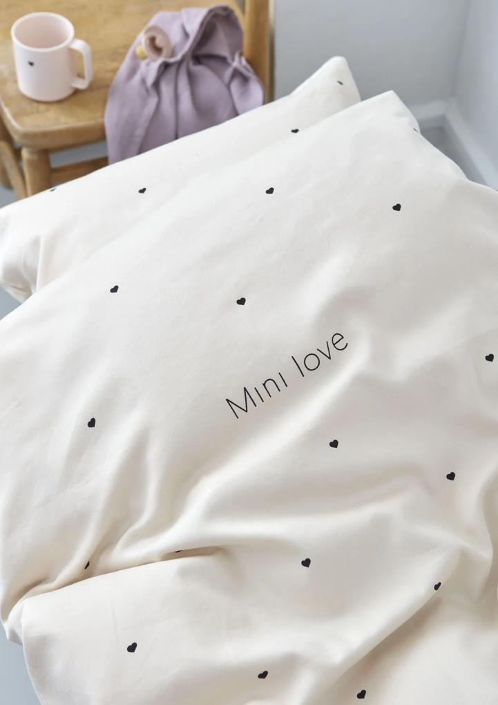 DESIGN LETTERS Dětské povlečení Mini Love 70 x 100 cm, béžová barva, textil