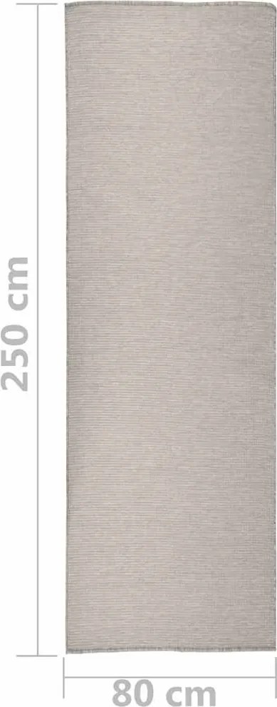 Venkovní hladce tkaný koberec 80x250 cm světle šedý 340779