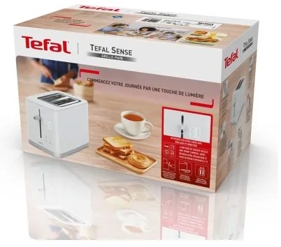 Tefal - Topinkovač se dvěma otvory SENSE 850W/230V bílá