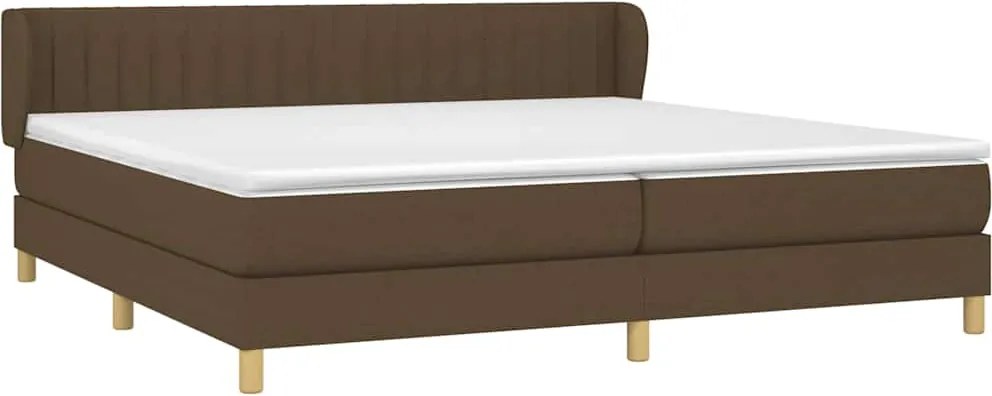 Box spring postel s matrací tmavě hnědá 200x200 cm textil 3126992