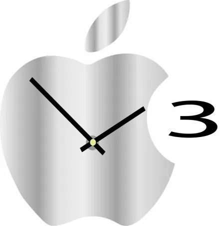 Nástěnné hodiny plastové do kuchyně APPLE, 35x35 cm l 3D hodiny X0021-HEU-