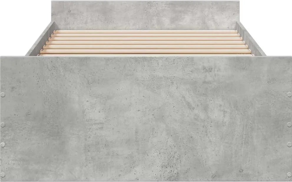 Rám postele se zásuvkami betonově šedý 75 x 190 cm kompozit 3280352