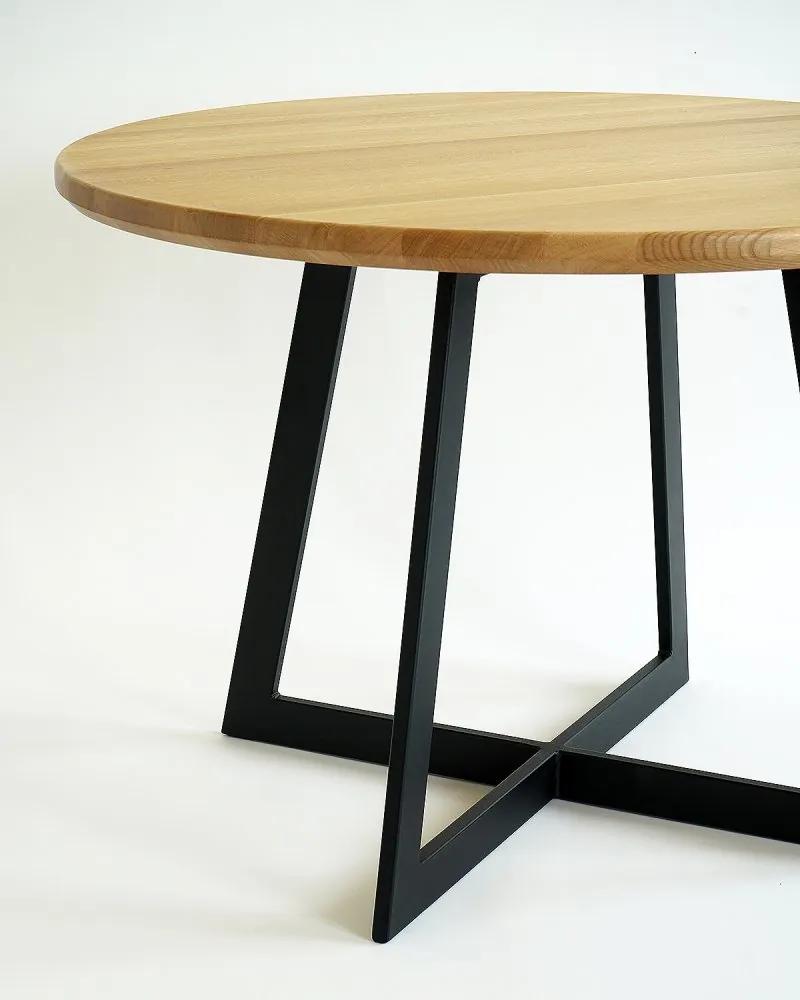 Kulatý jídelní stůl Rondo II s masivní dubovou deskou 800 mm
