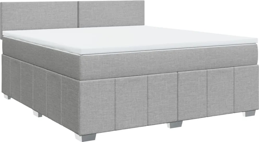 Box spring postel s matrací světle šedá 180 x 200 cm textil 3287140
