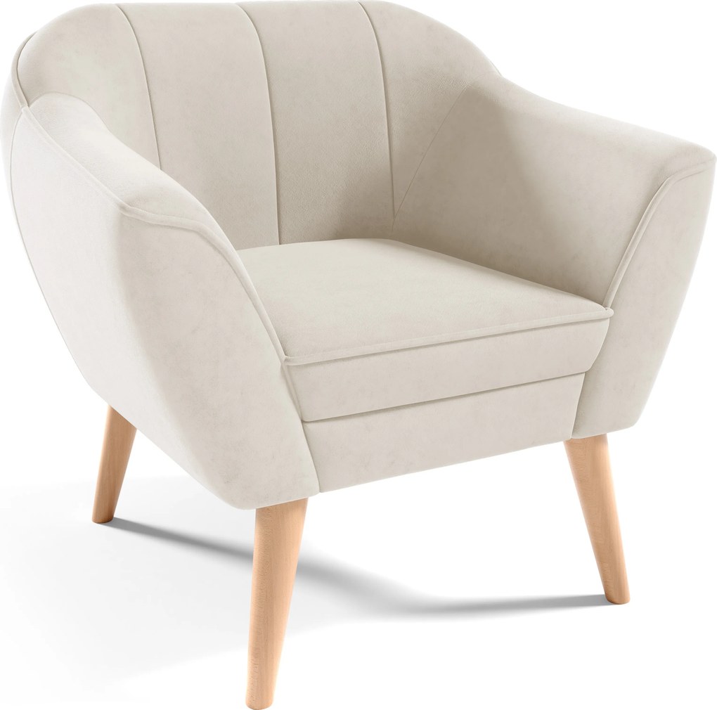Eka Křeslo VOJO Látka Velutto: Kávová (Velutto 06), Výběr nohou: Přírodní