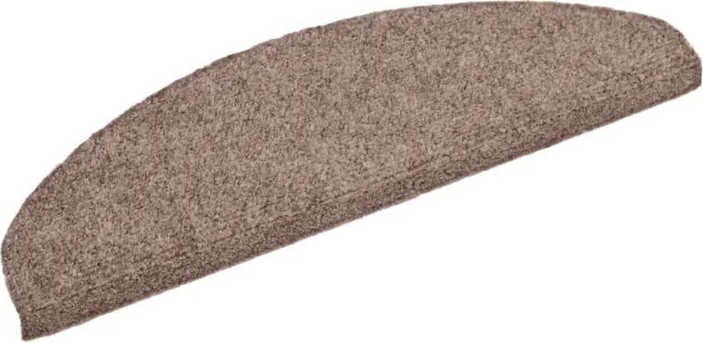 Schodové rohože samolepicí 20 ks 65 x 21 x 4 cm světle hnědé, půlkulaté, velké 3365643