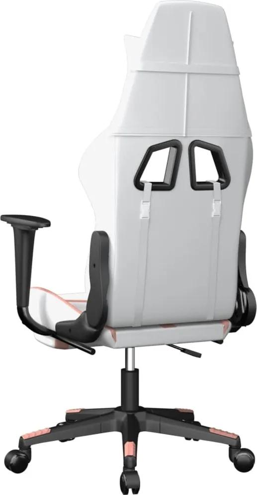 vidaXL Herní židle s podnožkou umělá kůže [3143684] Barva: Černá a vínová