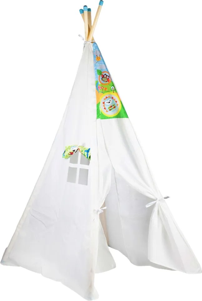 LEAN Toys Dětský stan Tipi s mráčky, vodotěsný domeček na zahradu