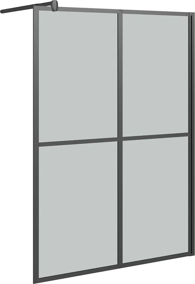 Zástěna do průchozí sprchy 140 x 195 cm tmavé tvrzené sklo 151888