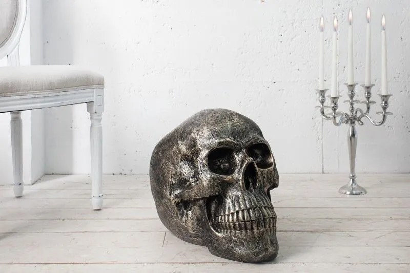 Deflee skulptura SKULL BRONZE 40-CM SKU36362polyresin  40 cm x 40 cm x 60 cm