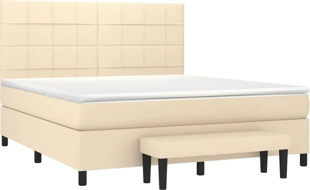 Box spring postel s matrací krémová 180x200 cm textil 3136618