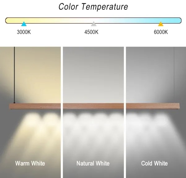 Immax NEO 07304L - LED Stm lustr na lanku MADEIRA 33W/230V Wi-Fi Tuya 152 cm dub