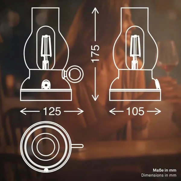 Brilo - LED Stm. ven. nab. stolní lampa KANEA LED/1,5W/5V IP44 1200mAh antracit